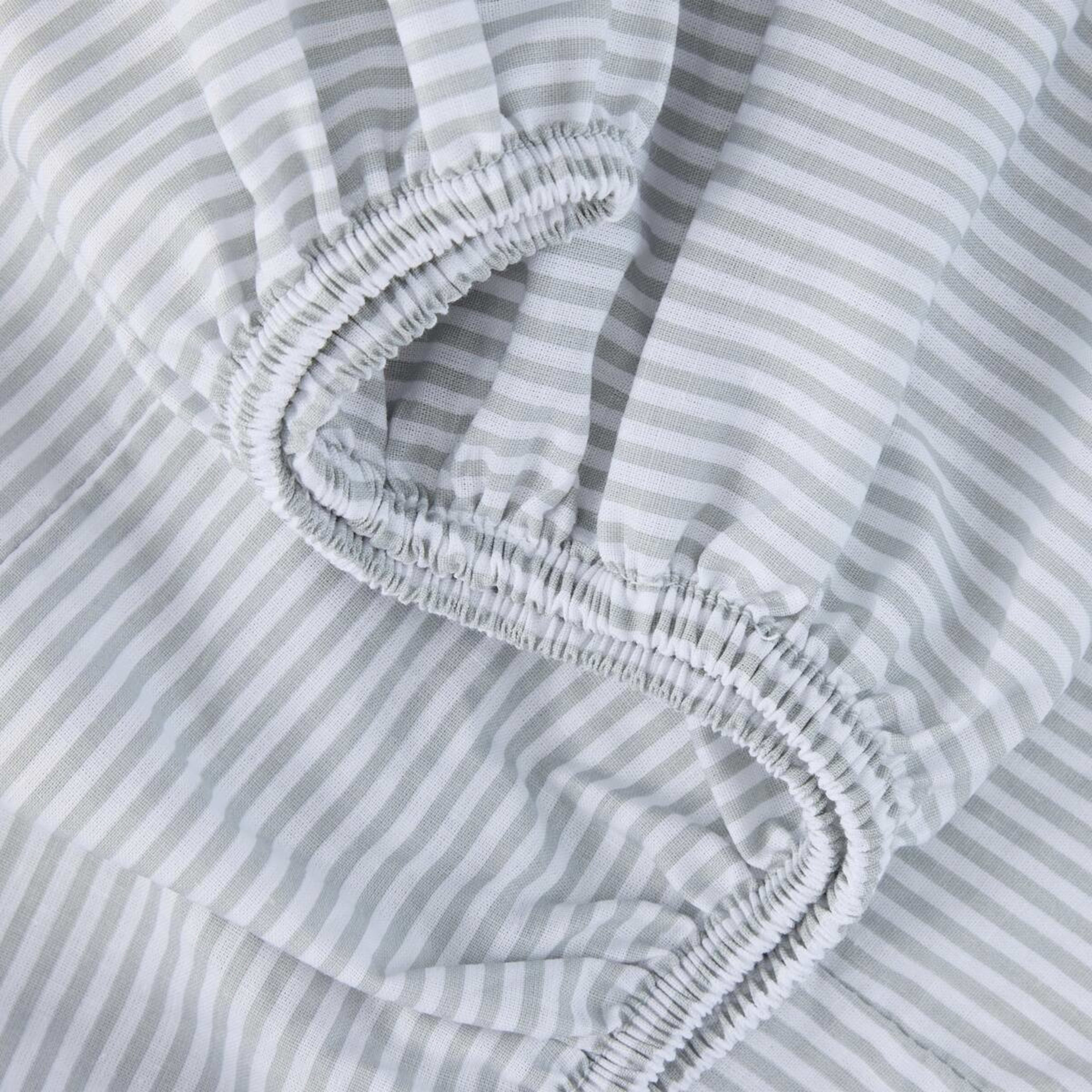 2 Pack Cotton Fitted Bassinet Sheets - White and Stripe - Kmart