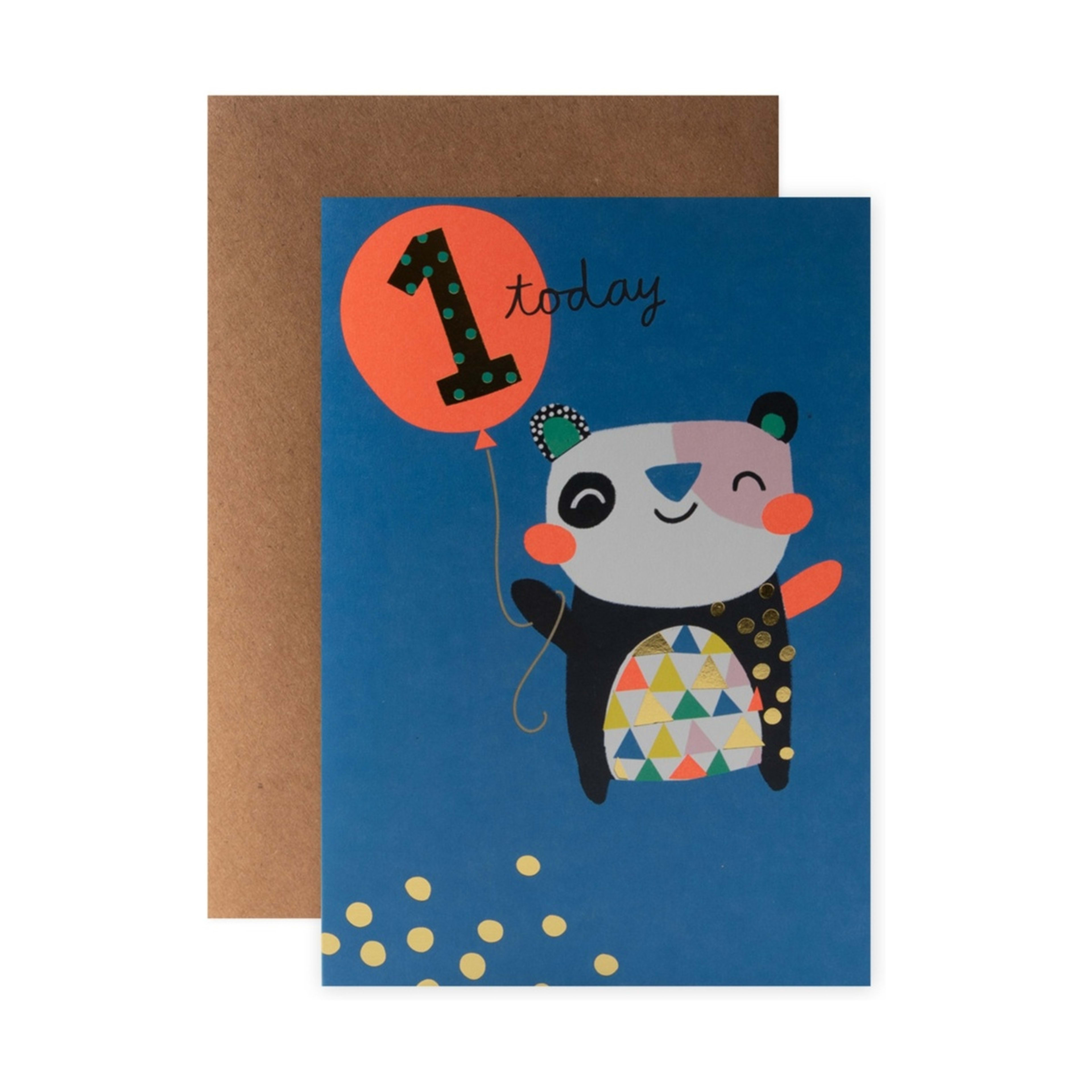 Connections from Hallmark 1st Birthday Card - Party Panda - Kmart