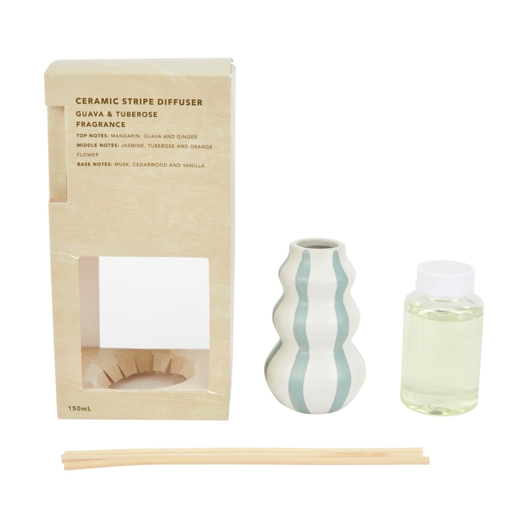 Ceramic Stripe Diffuser 150ml - Kmart