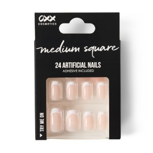 OXX Cosmetics 24 Pack Artificial Nails with Adhesive - Medium Square ...