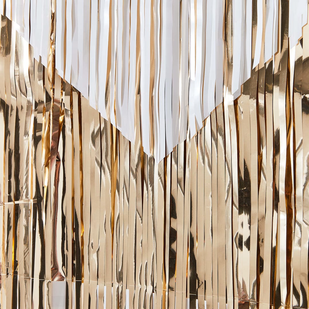 Foil Backdrop - Gold Look and White - Kmart