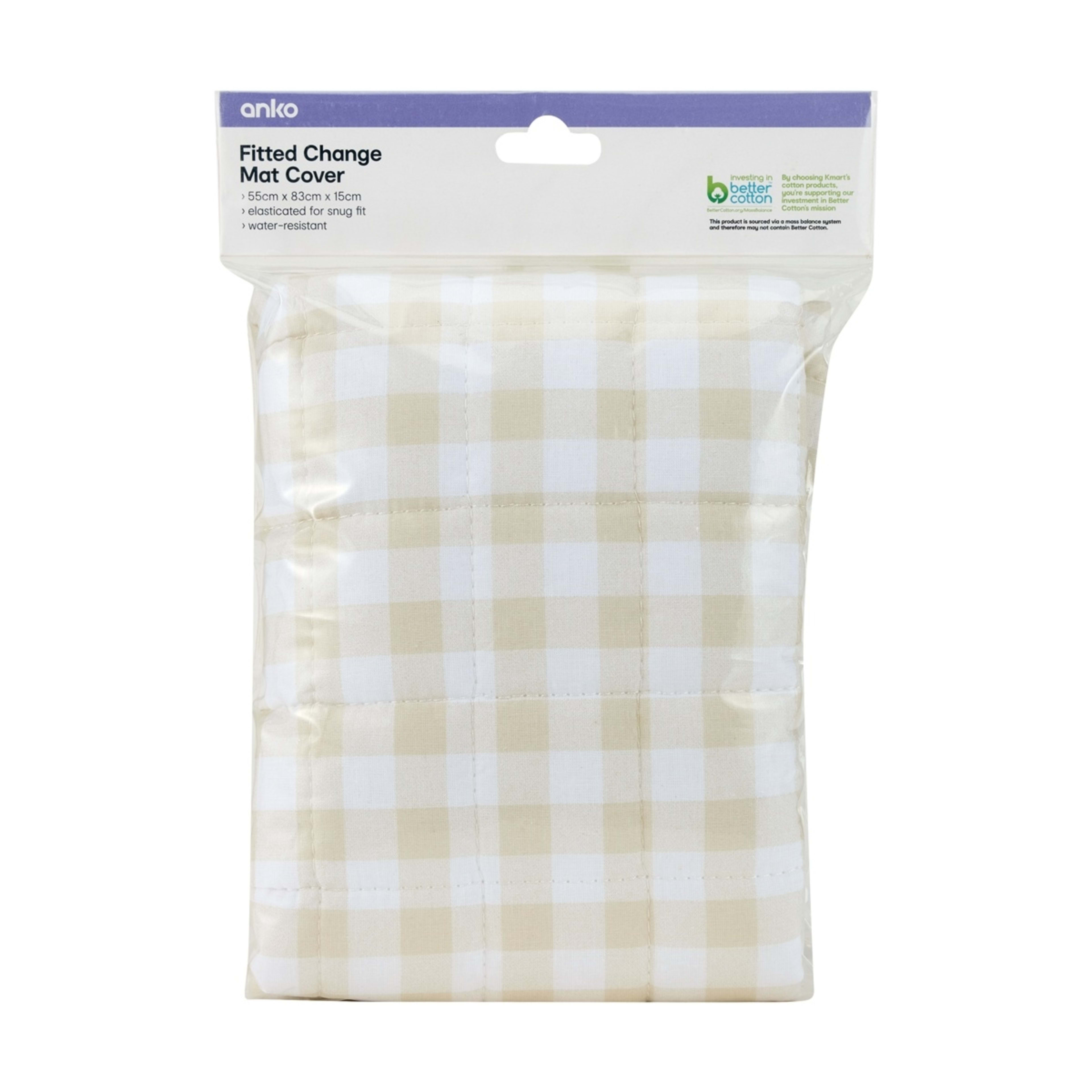 Fitted Change Mat Cover - Gingham - Kmart