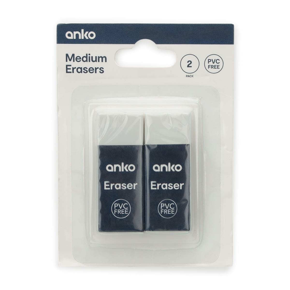 2 Pack Medium Erasers - Kmart