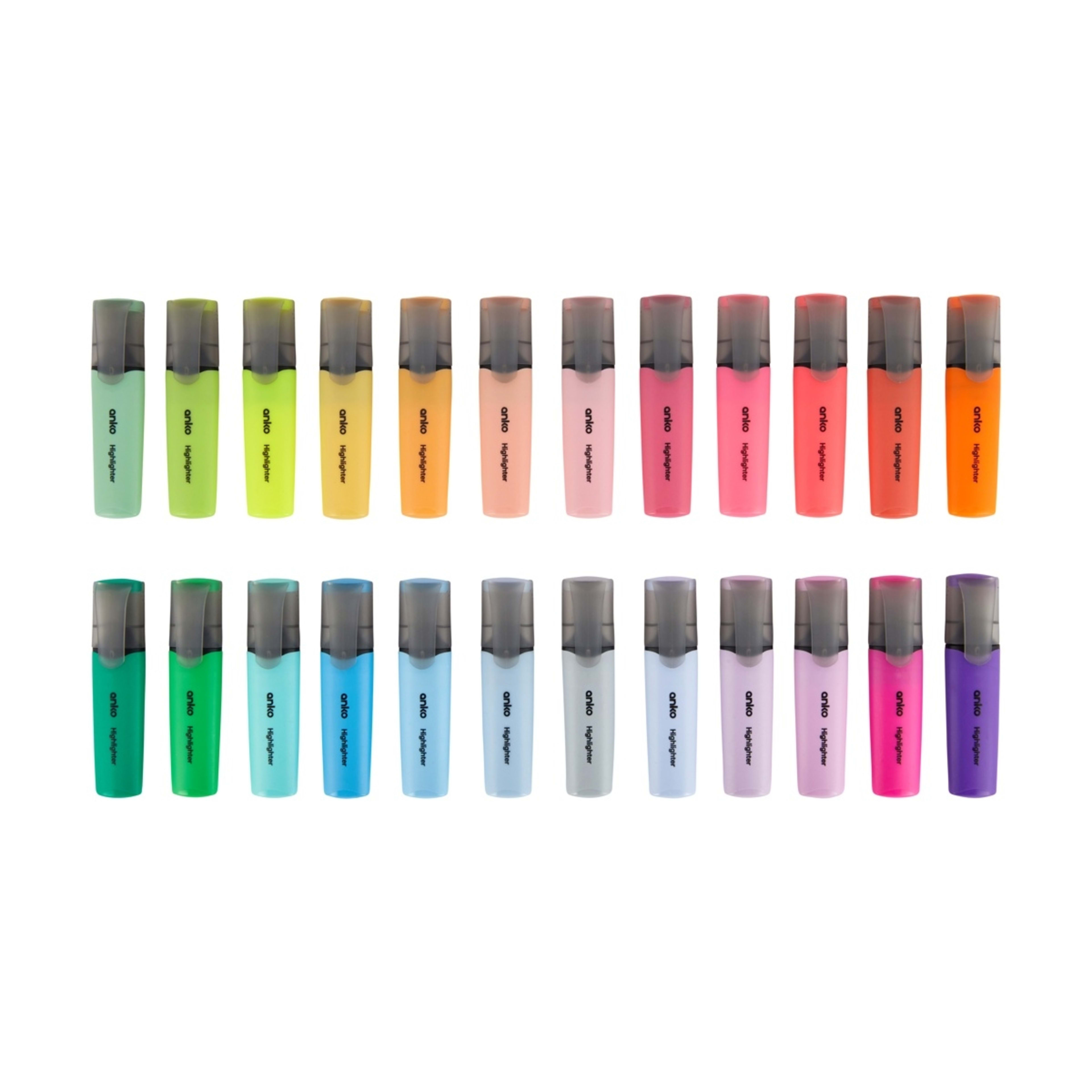 24 Pack Highlighters - Neon and Pastel - Kmart