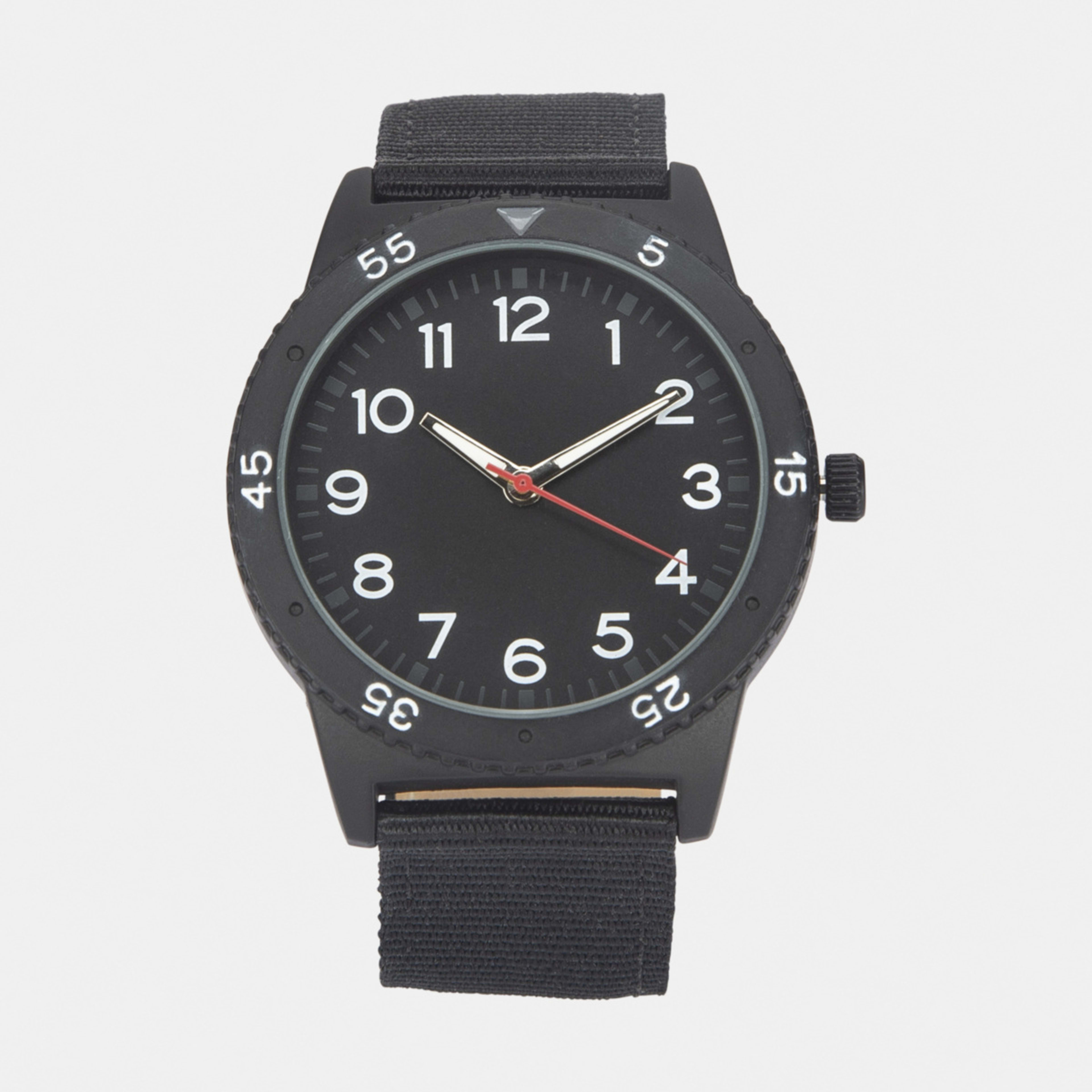 Analogue Nylon Band Watch - Black - Kmart