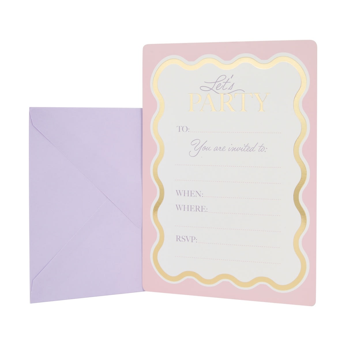8 Piece Wavy Invitations - Kmart
