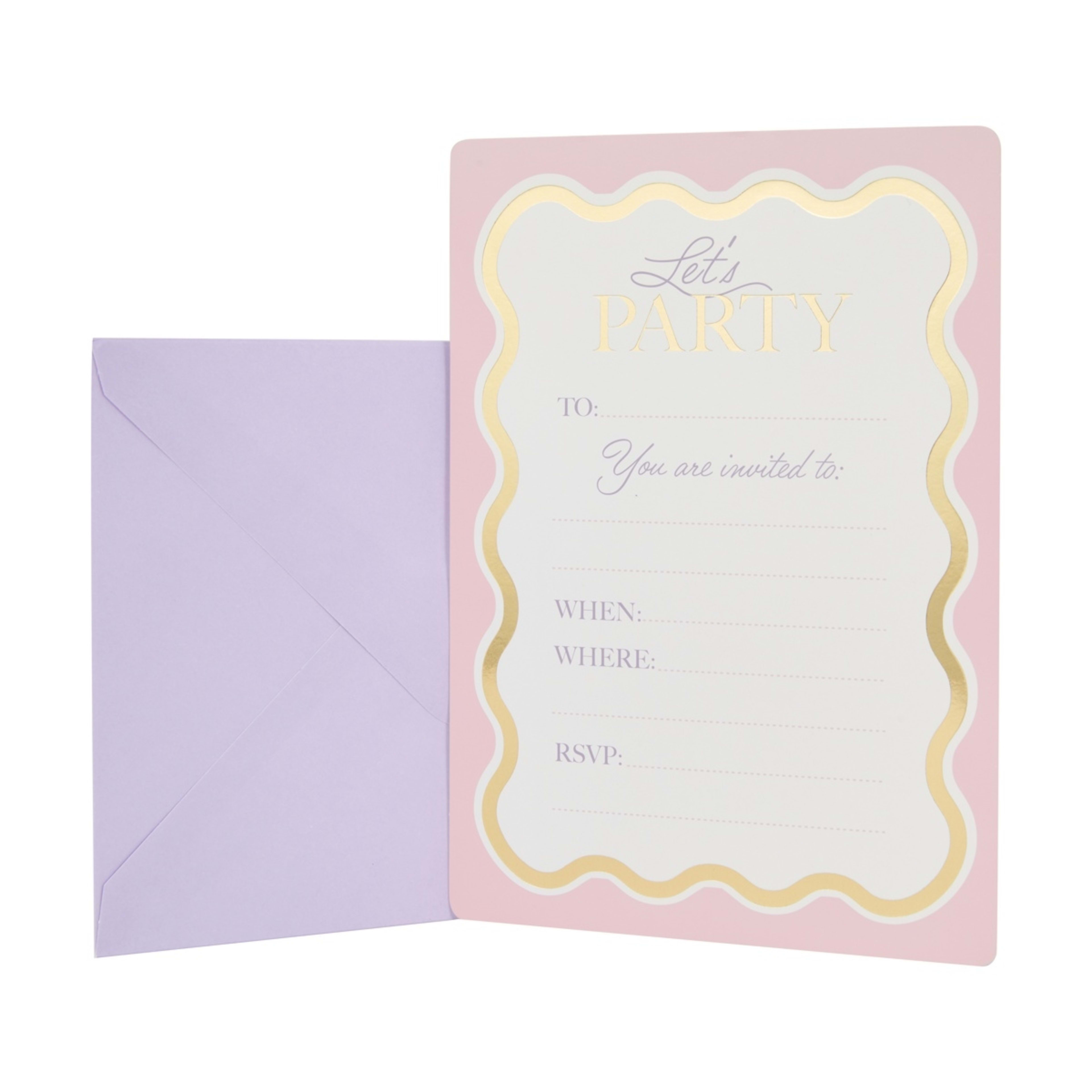 8 Piece Wavy Invitations - Kmart