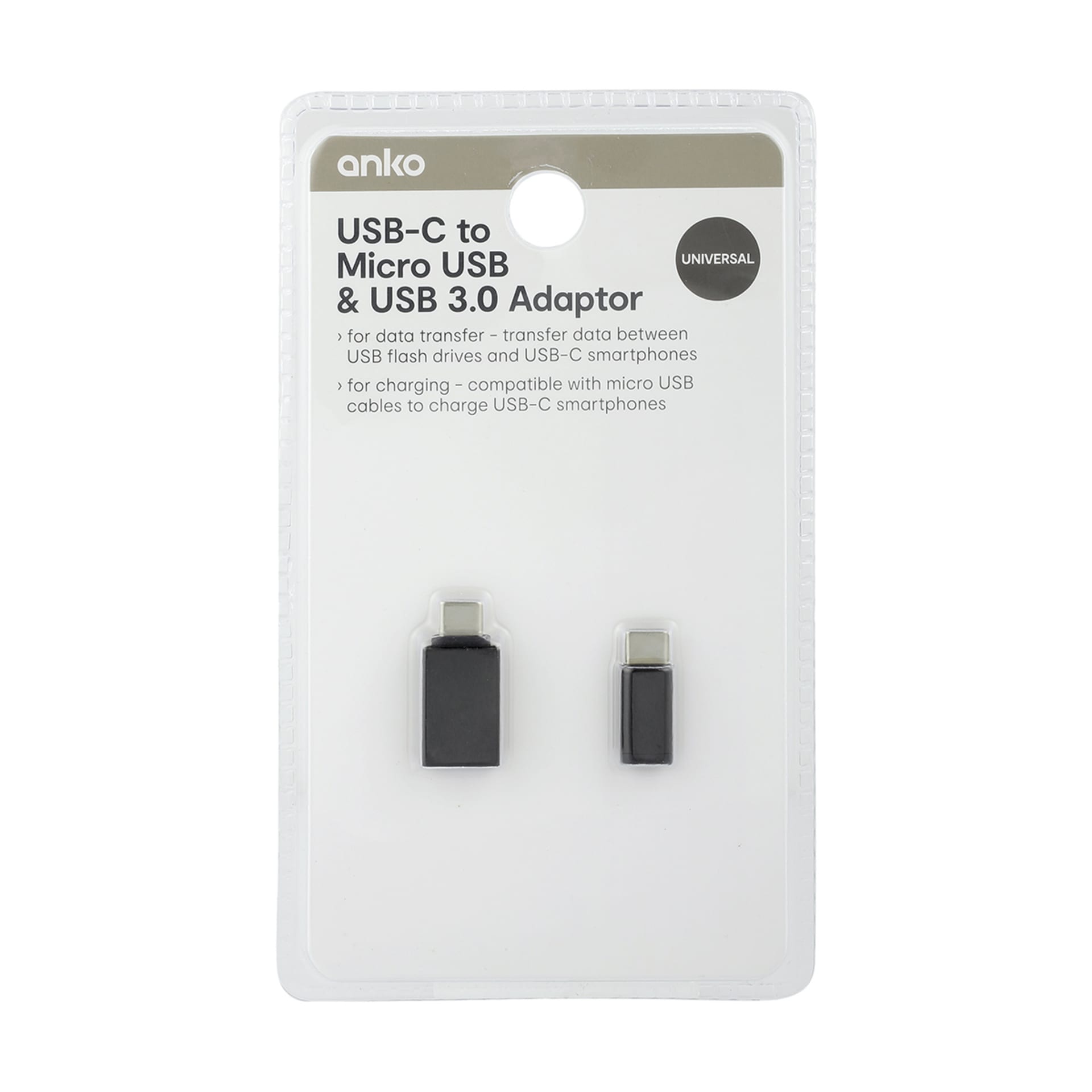 USB-C to Micro USB & USB Adaptor - Kmart