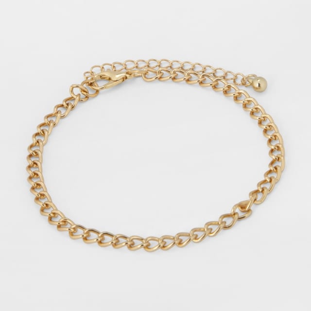 5 Pack Chain and Diamante Bracelet - Gold Tone - Kmart