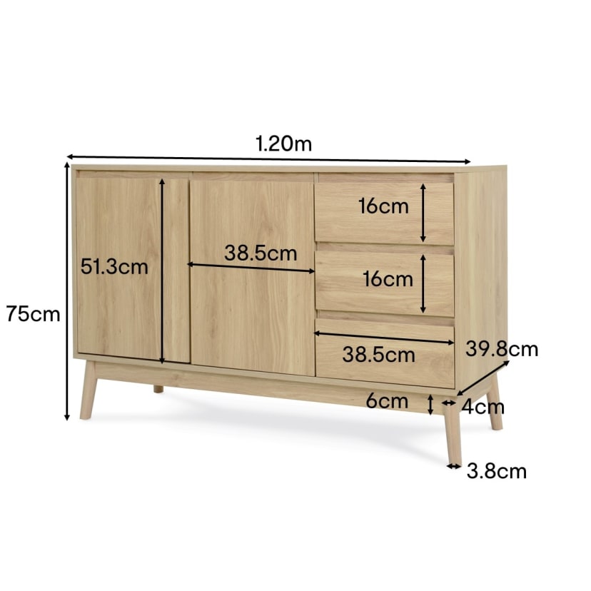 Thorne Buffet Unit with Adjustable Shelves - Kmart