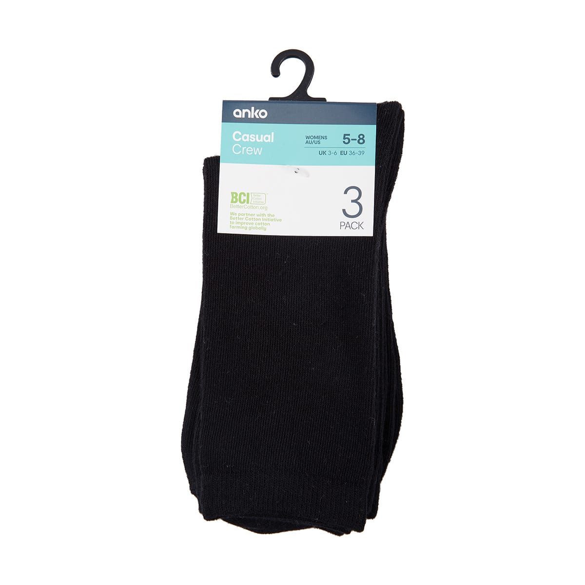 3 Pack Crew Socks - Kmart