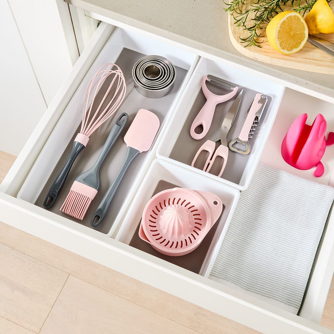 3 Pack White Drawer Organisers - Kmart