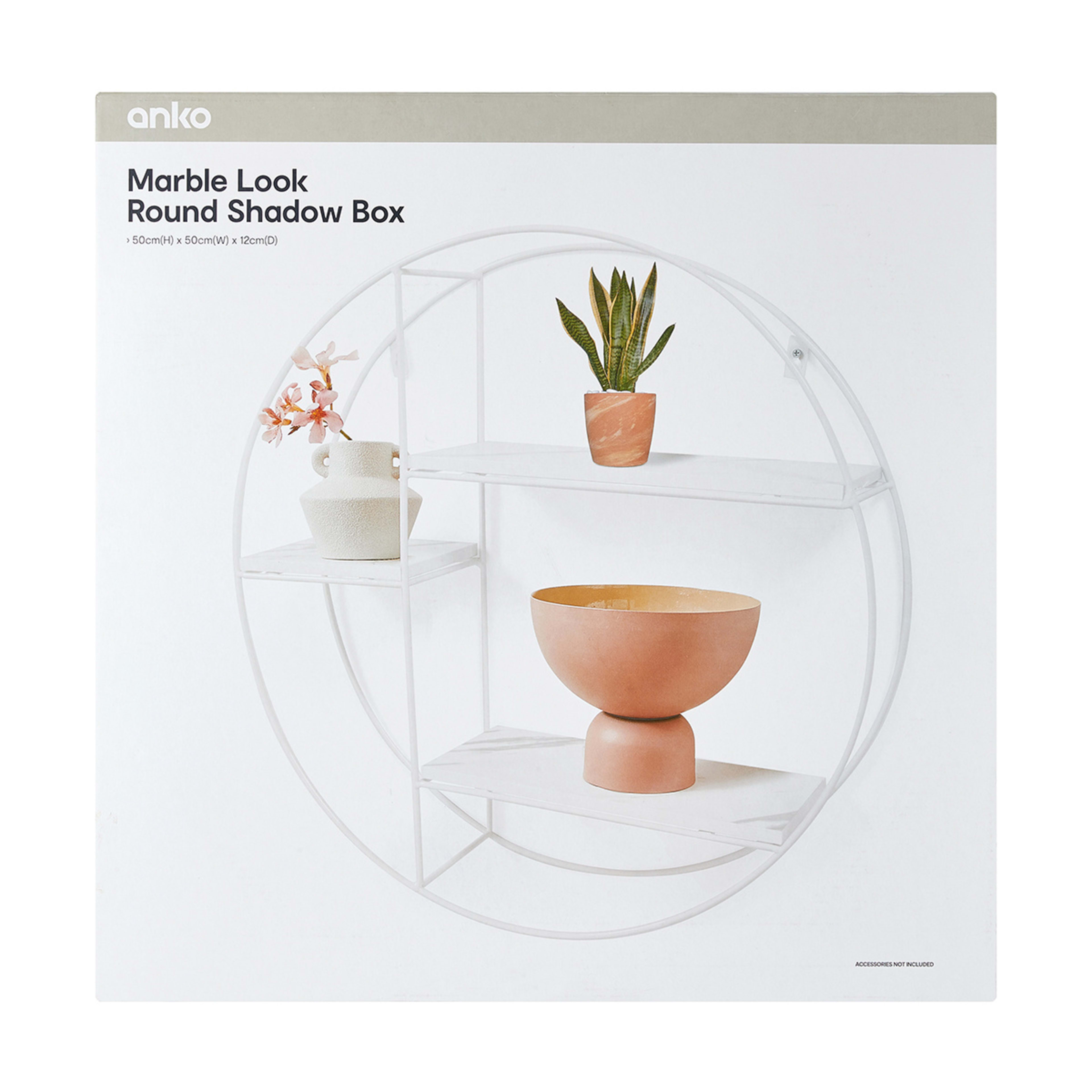 Marble Look Round Shadow Box - Kmart