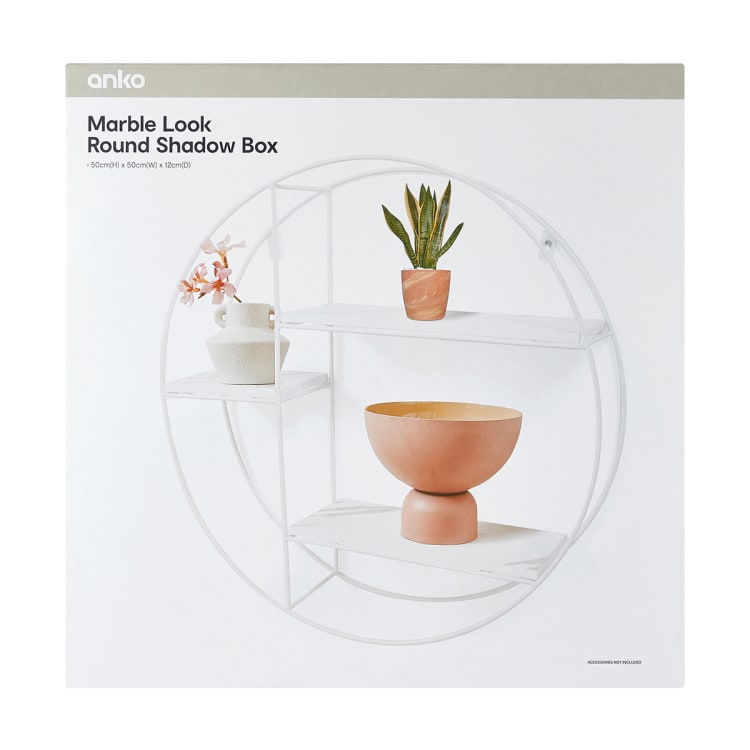 Marble Look Round Shadow Box - Kmart