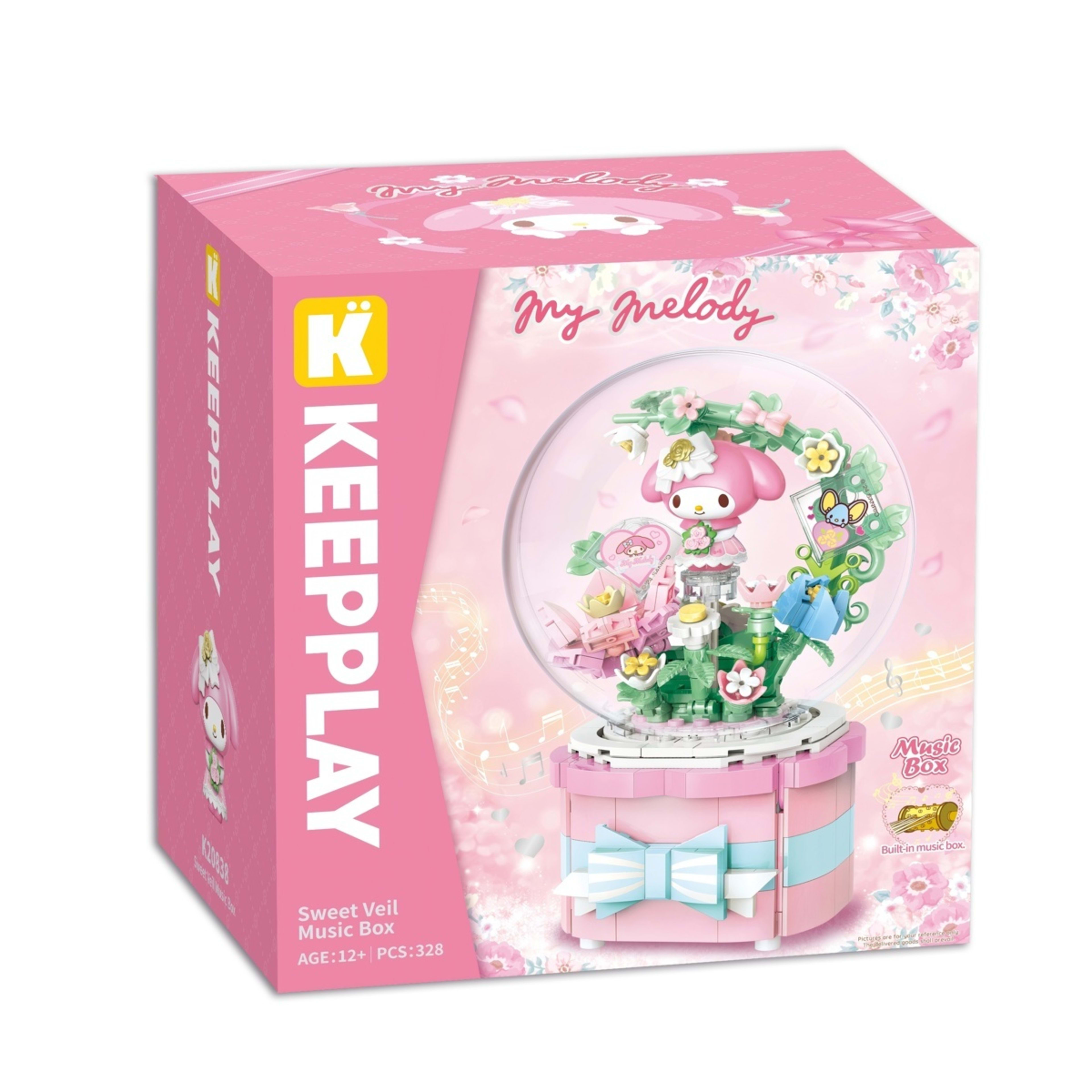 328 Piece Hello Kitty Keepplay My Melody Sweet Veil Music Box - Kmart