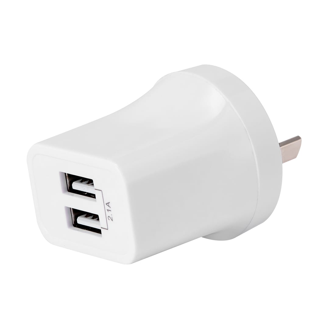 USB 2 Port Wall Charger - White - Kmart NZ