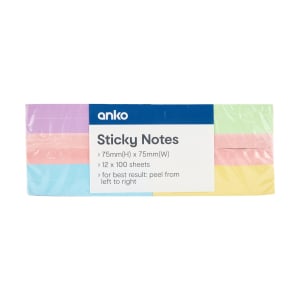 12 Pack Sticky Notes - Kmart