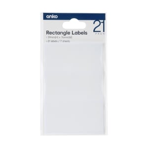 21 Pack Rectangle Labels - Kmart