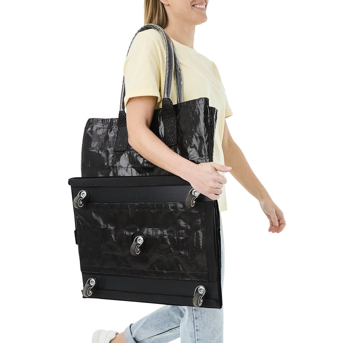 91cm Foldable Shopping Trolley - Black - Kmart