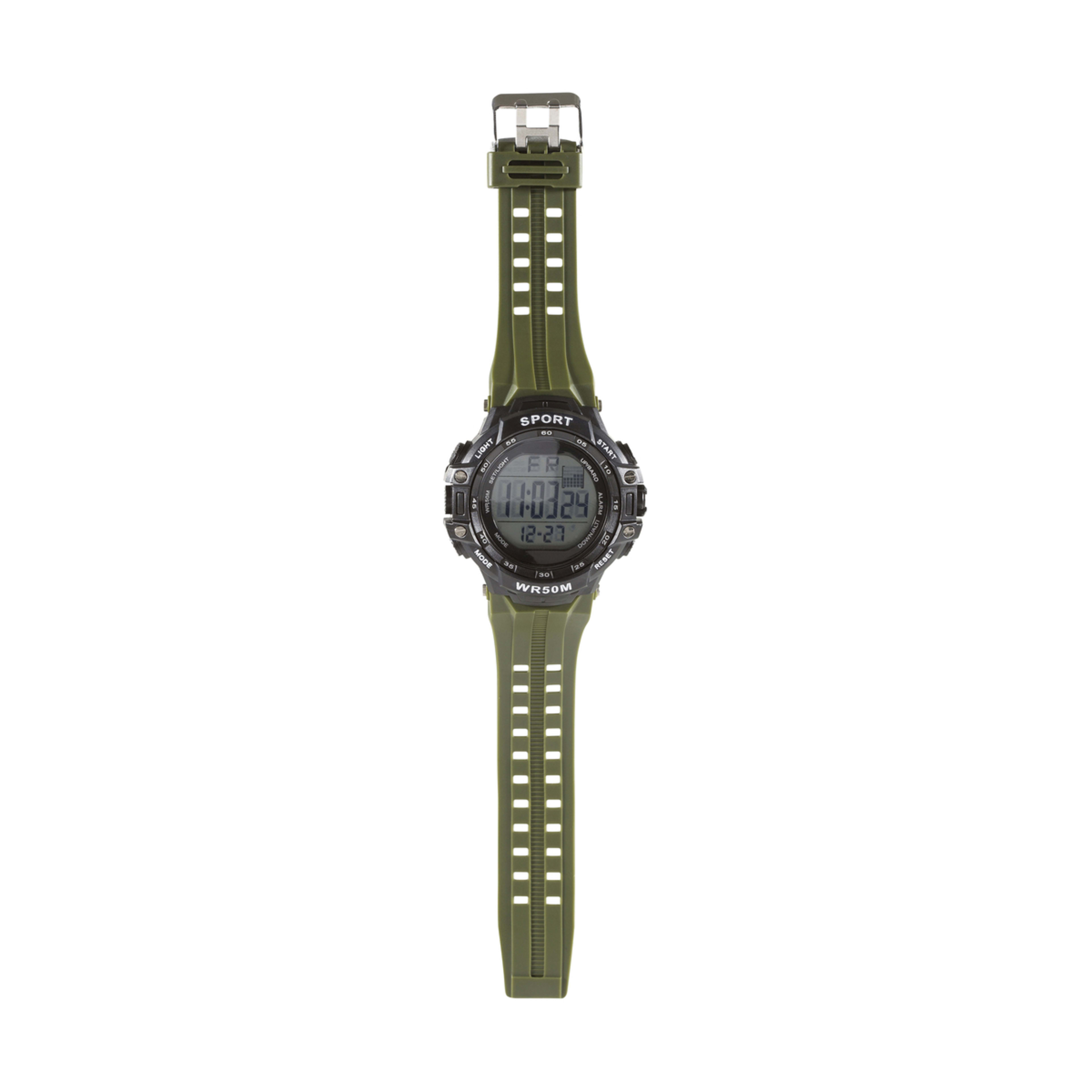 Large Round Digital Watch - Khaki - Kmart