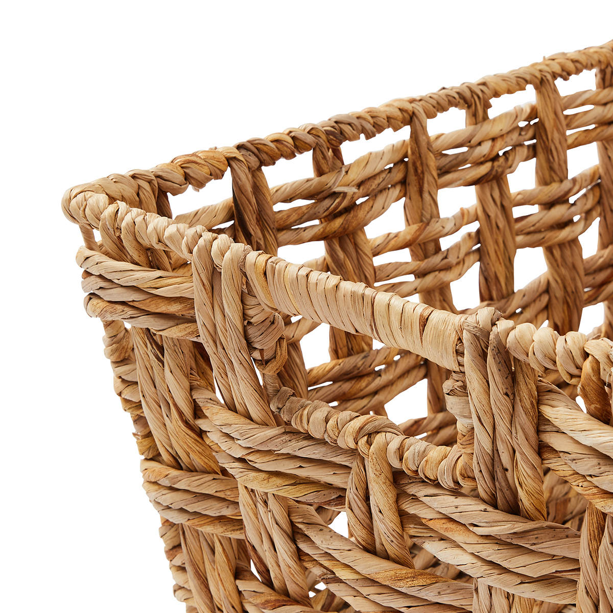 Rectangle Checkered Open Weave Basket - Natural - Kmart NZ