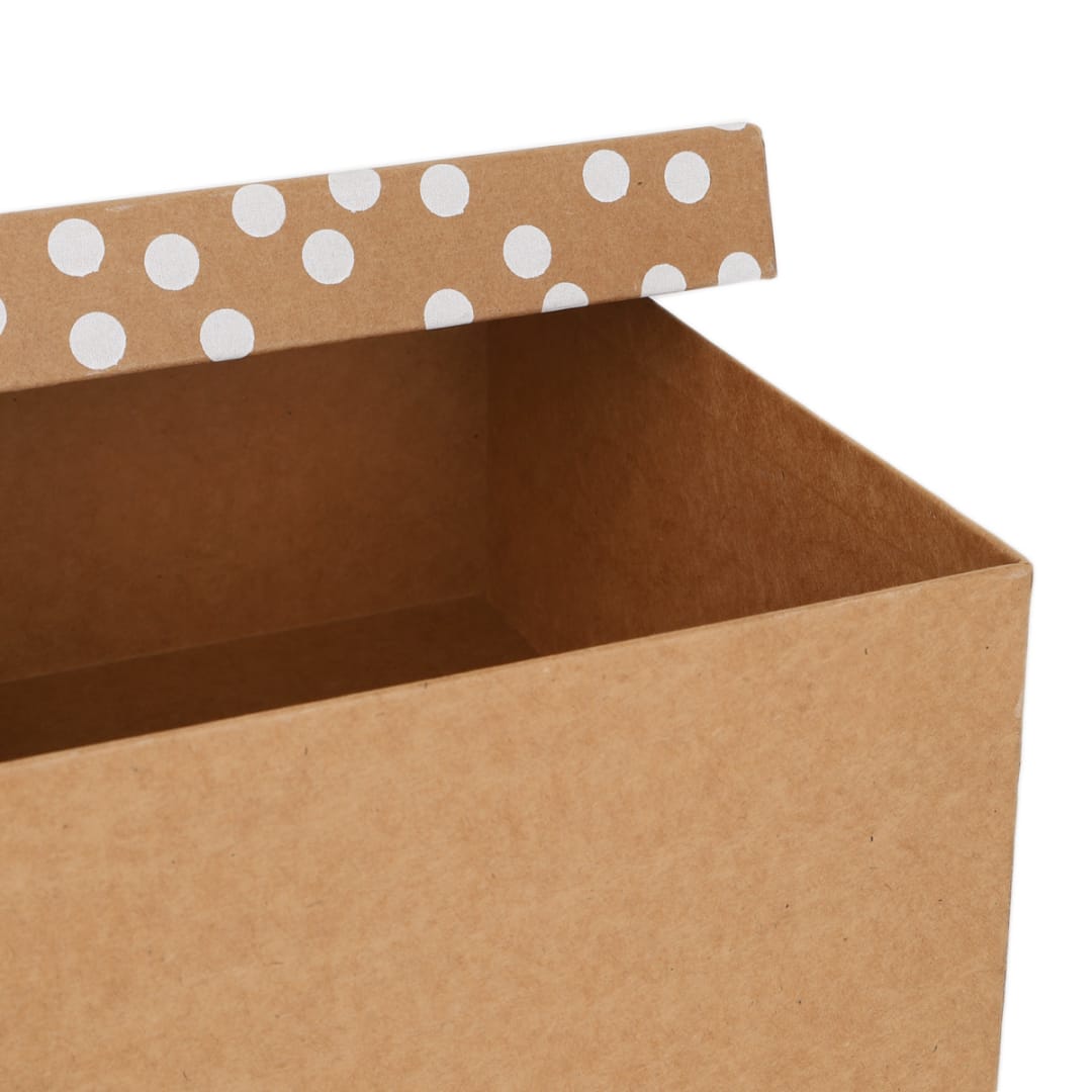 Kraft Gift Box with White Dots - Extra Large - Kmart
