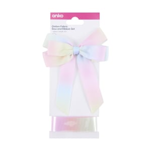 2 Piece Fabric Bow and Ribbon Set - Ombre - Kmart