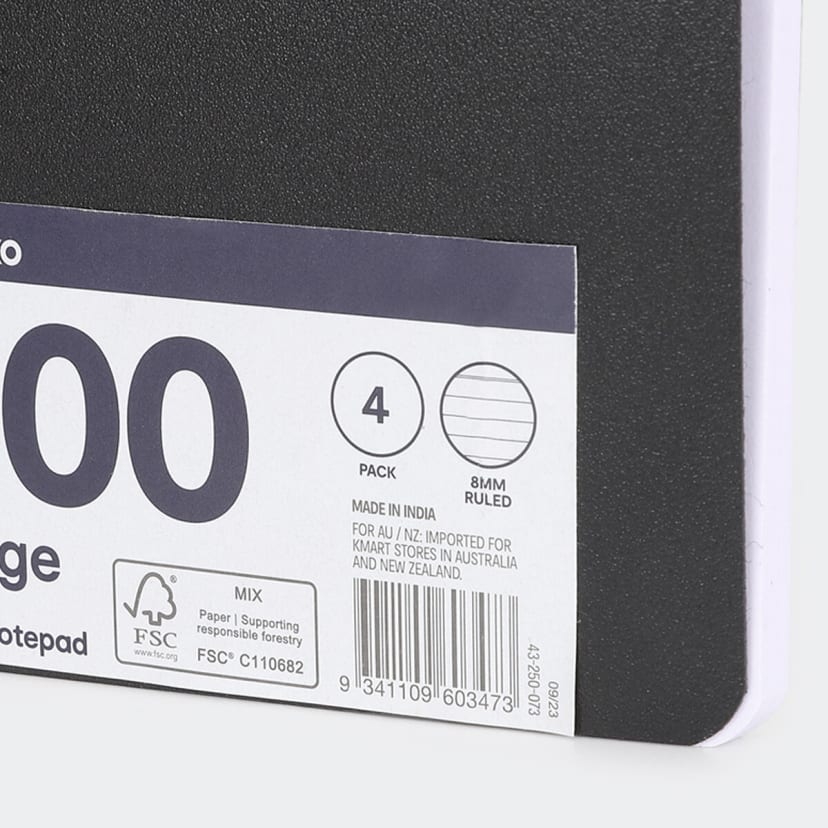 4 Pack A7 Notepad - Black - Kmart NZ