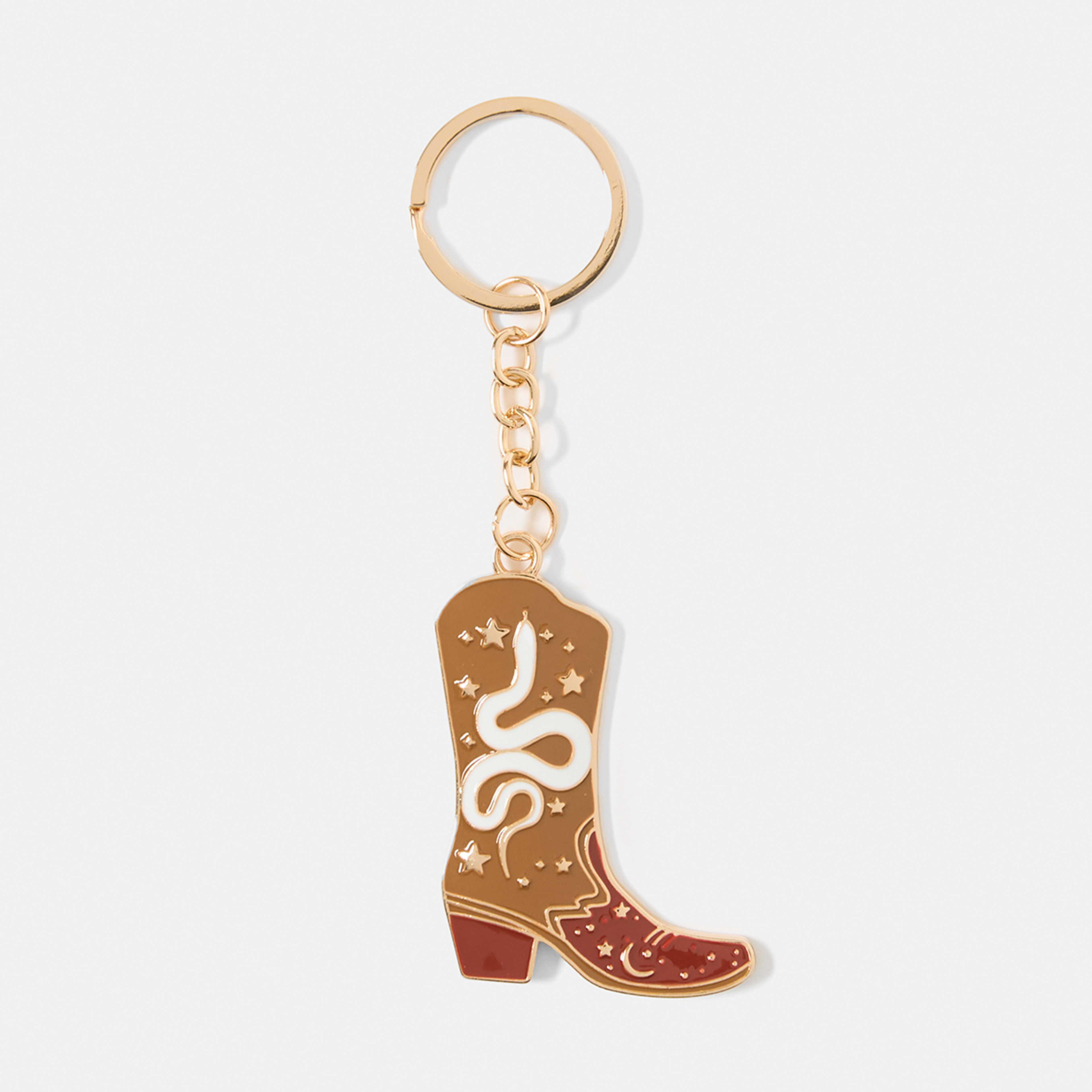 Celestial Cowboy Keyring - Brown and Gold Tone - Kmart