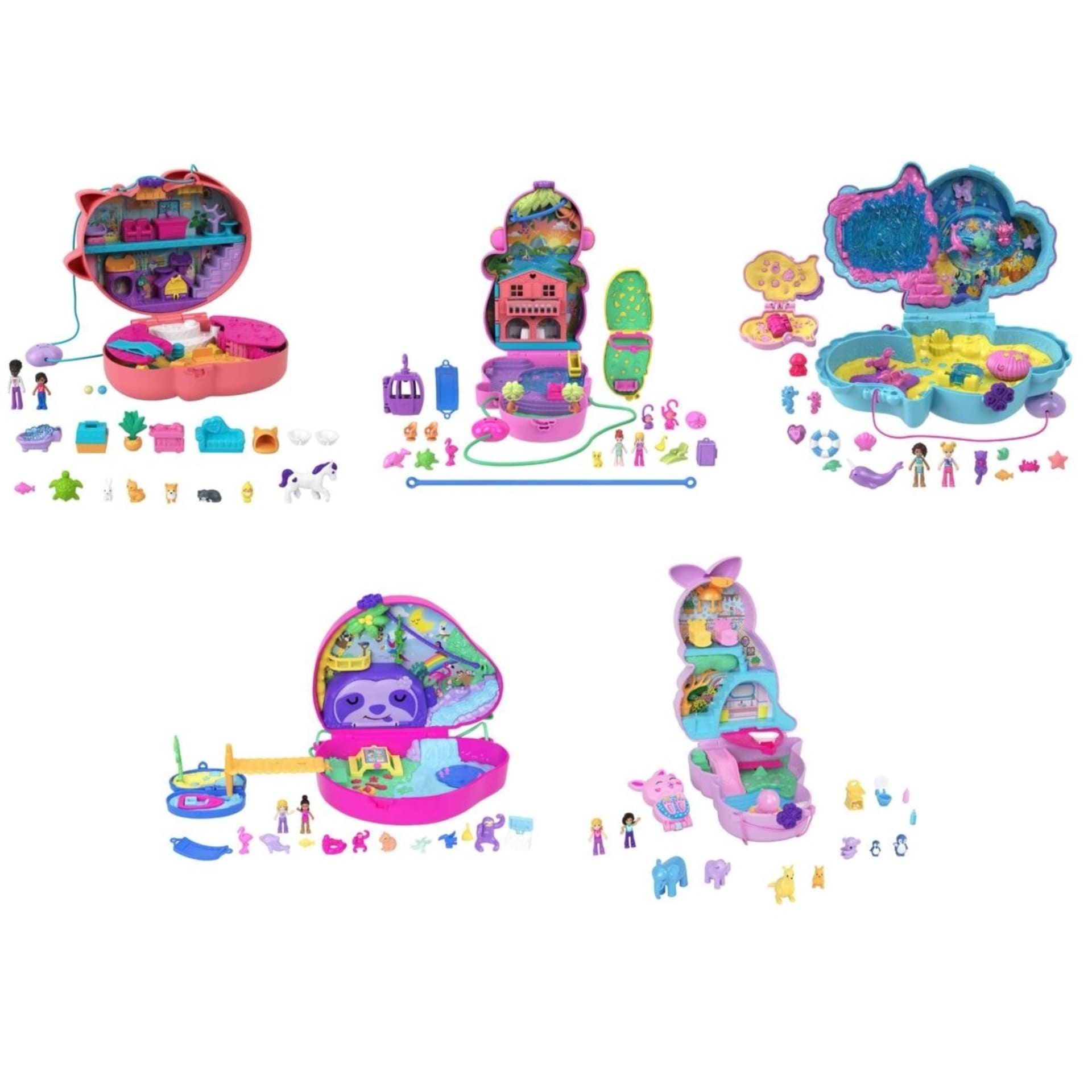 Polly Pocket Mini Toys Wearable Purse Compact Playset - Assorted - Kmart