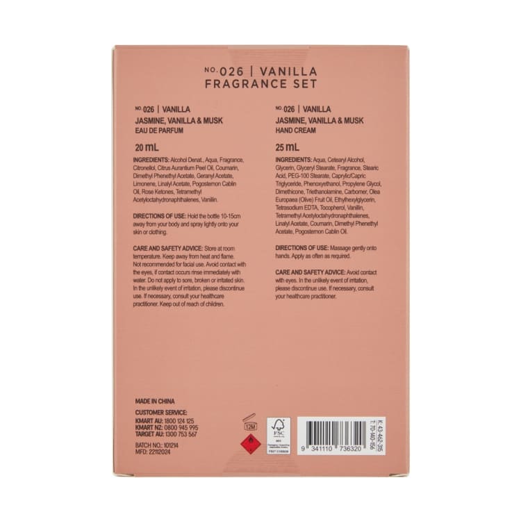 OXX Fragrance No. 026 Vanilla Fragrance Set - Kmart