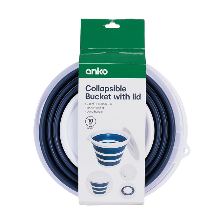 10L Collapsible Bucket with Lid - Kmart