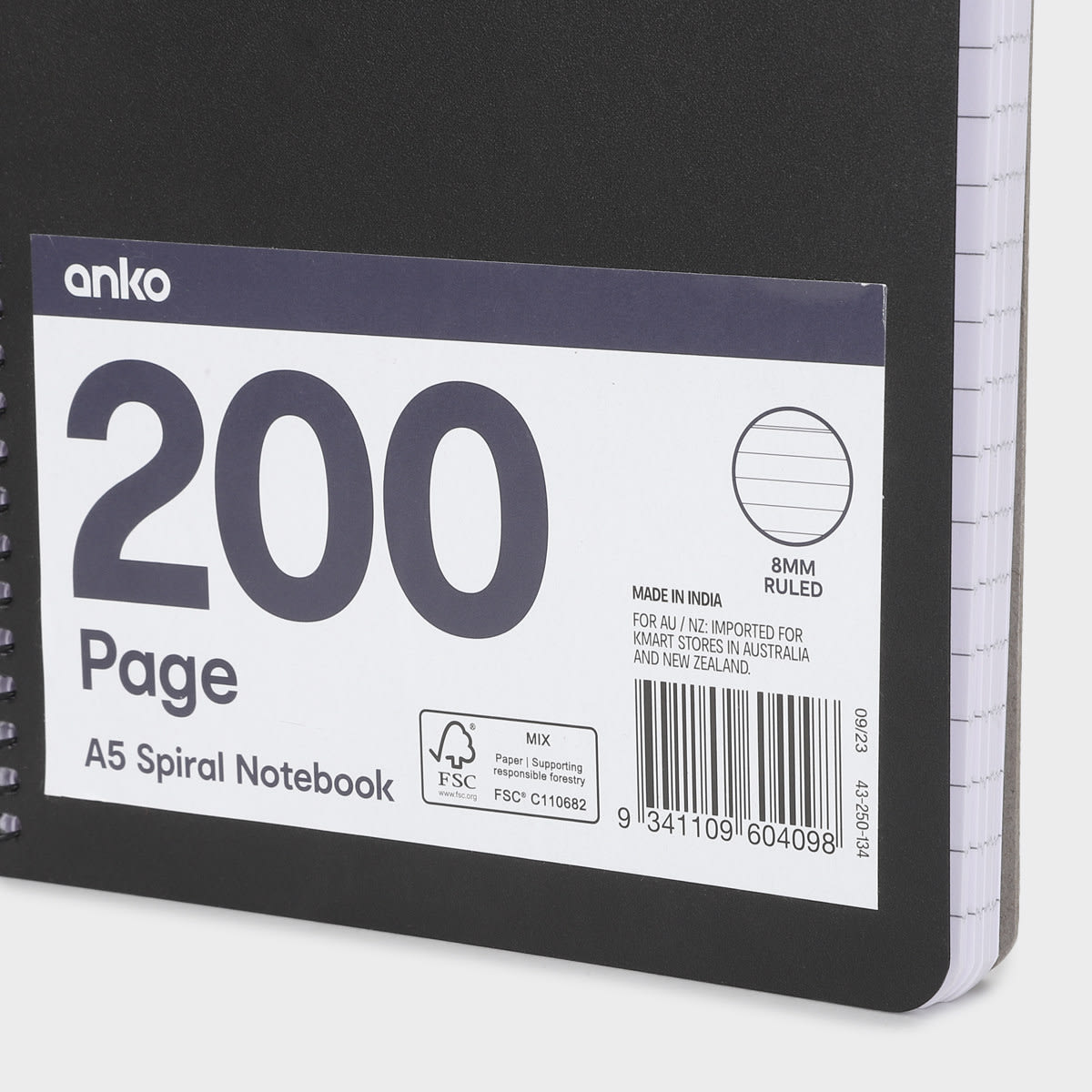 A5 Spiral Notebook - Black - Kmart NZ