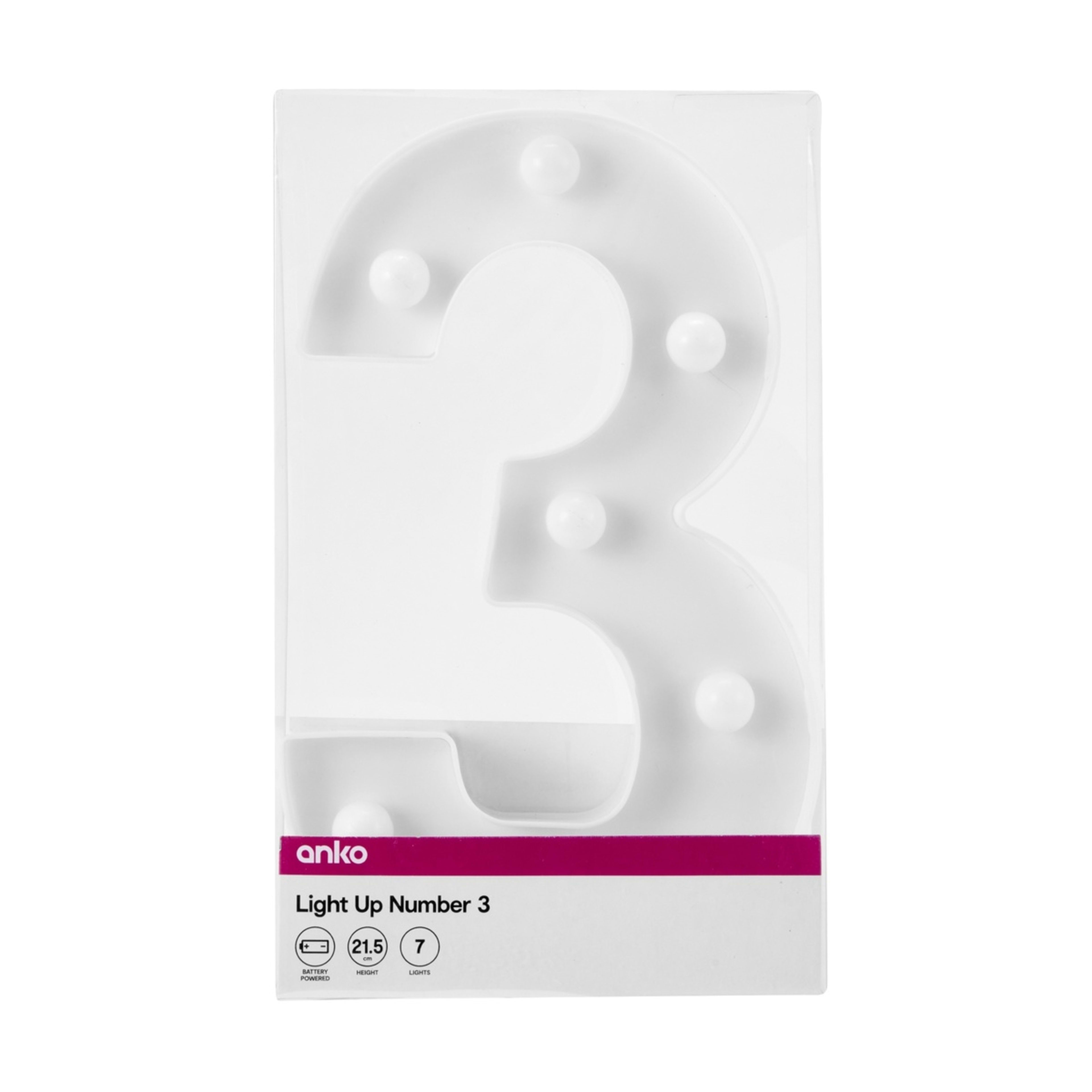 Light Up Number - 3 - Kmart