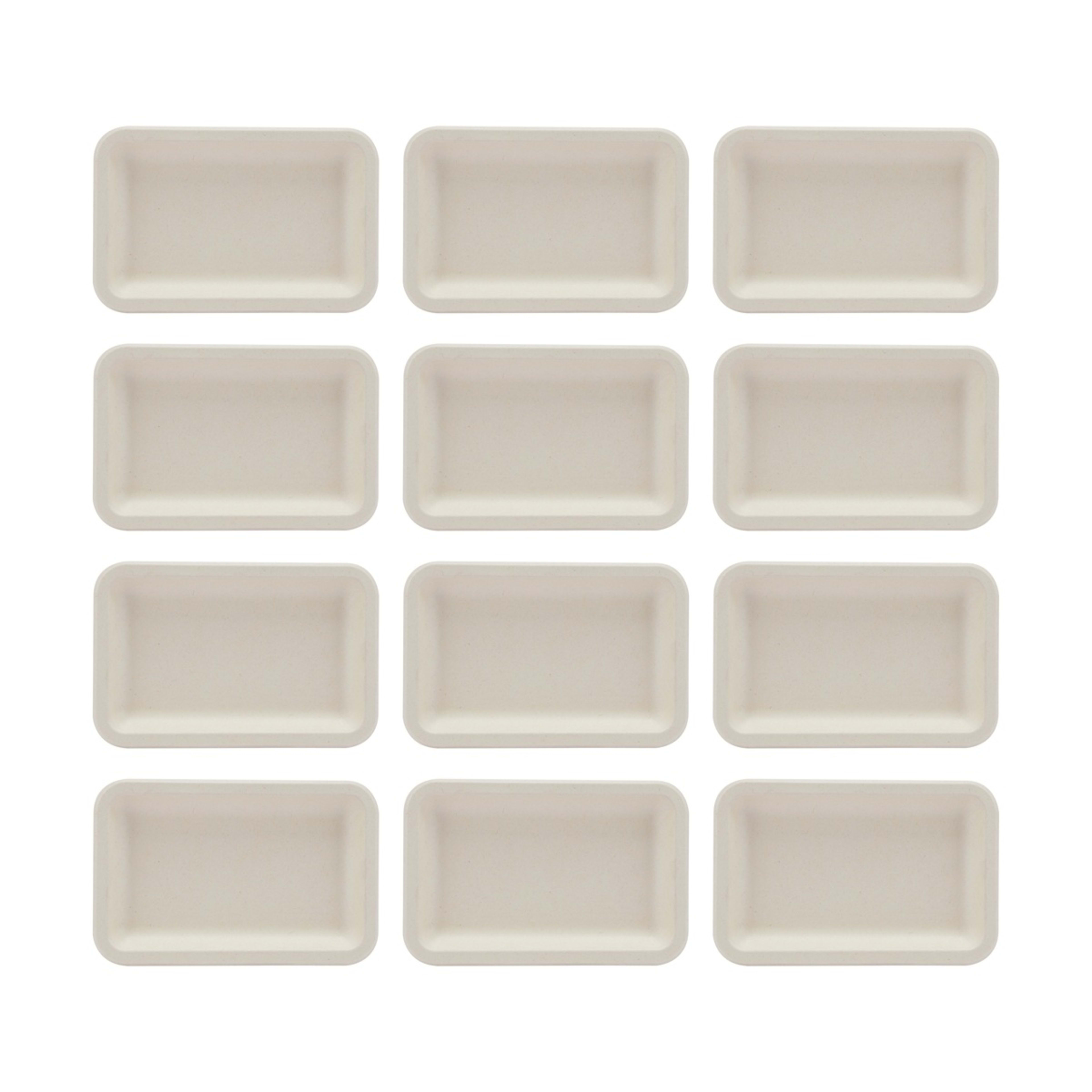12 Piece Sugarcane Pulp Rectangle Plates - Kmart