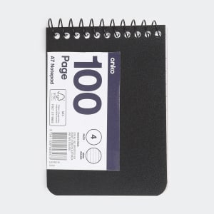 4 Pack A7 Notepad - Black - Kmart