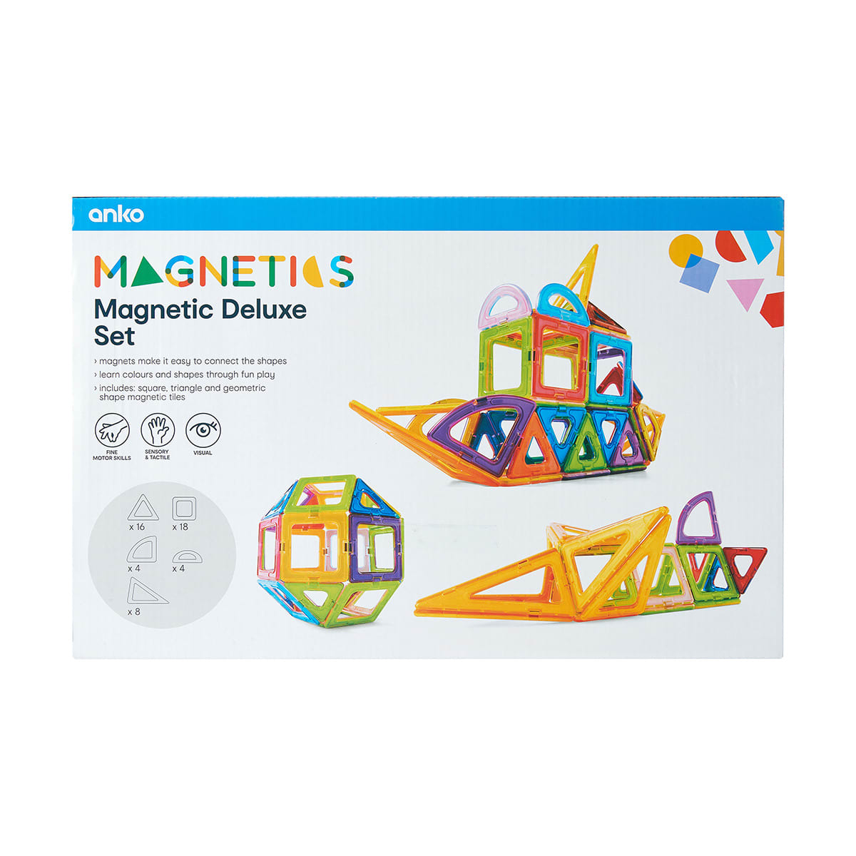 50 Piece Magnetic Tiles Playset - Kmart