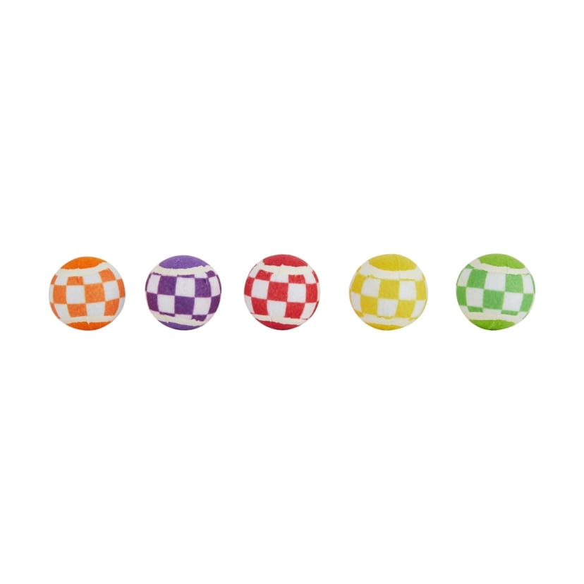 5 Pack Pet Toy Checkered Balls - Kmart NZ