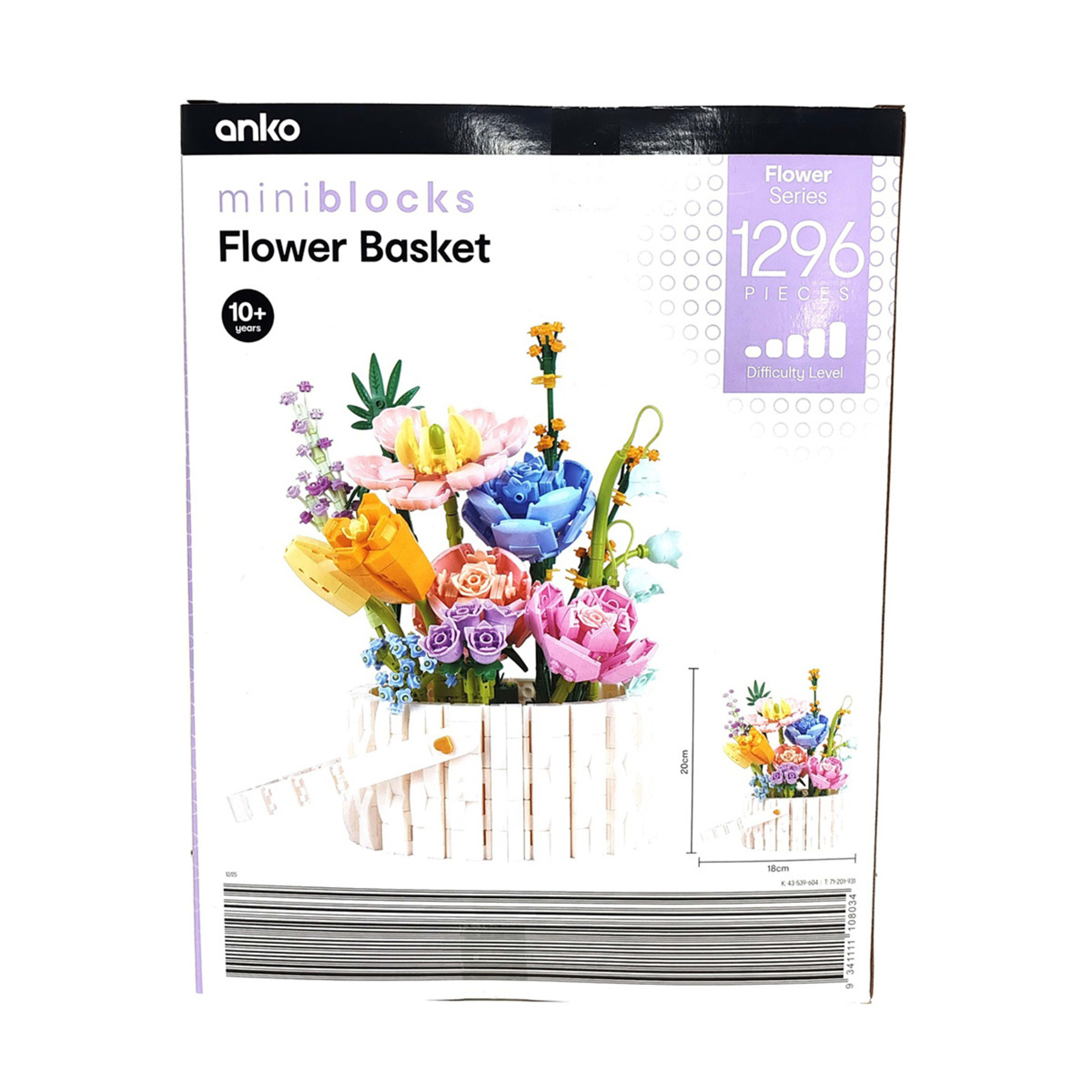 1296 Piece Mini Blocks Flower Series: Flower Basket - Kmart