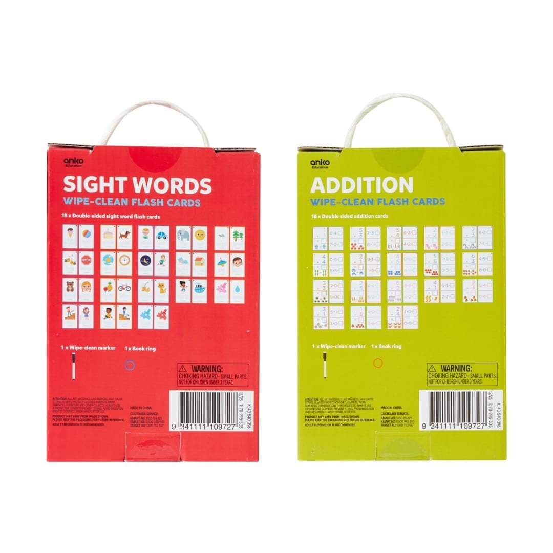 Wipe-Clean Flash Cards - Assorted - Kmart