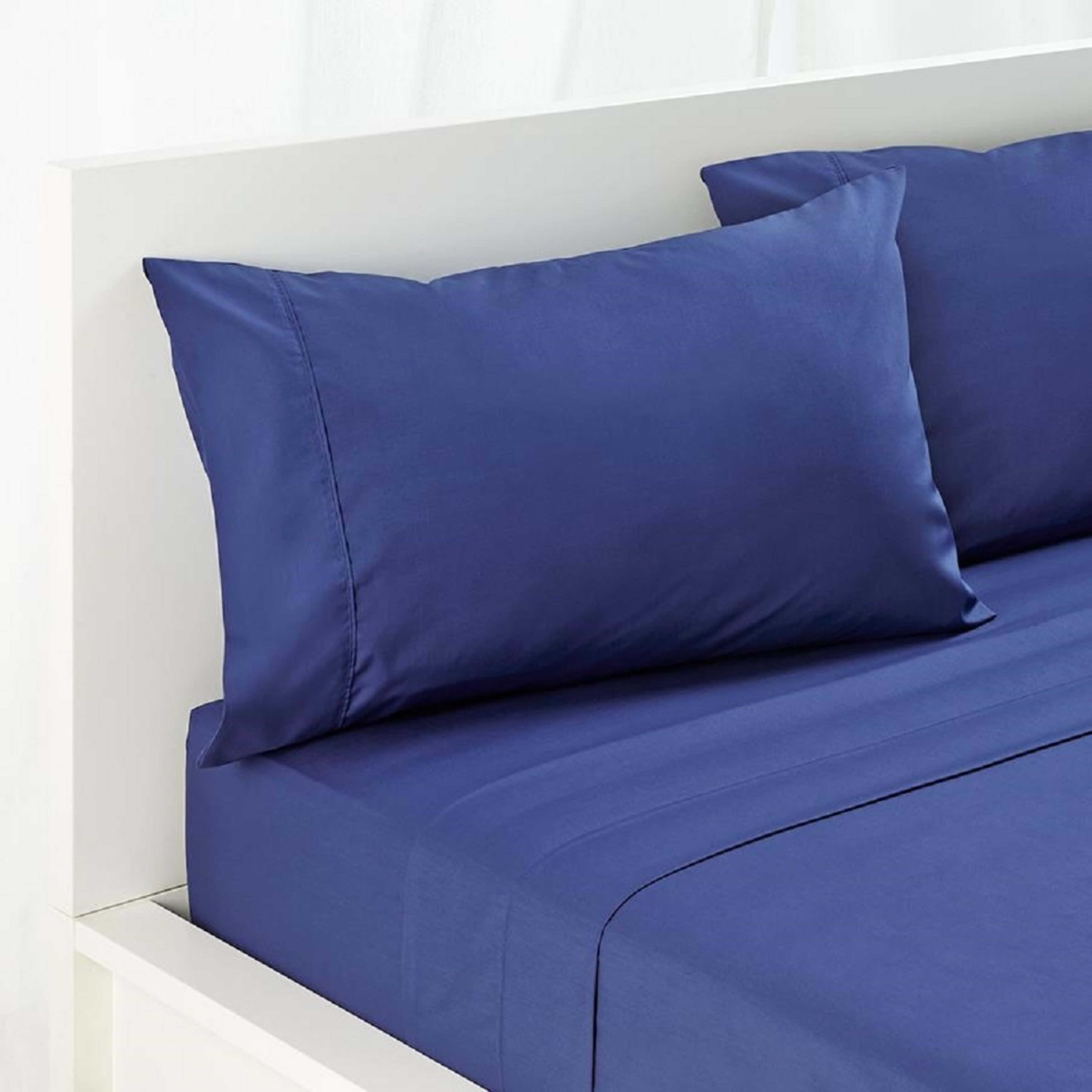 180 Thread Count Sheet Set - Double Bed, Mid Blue - Kmart