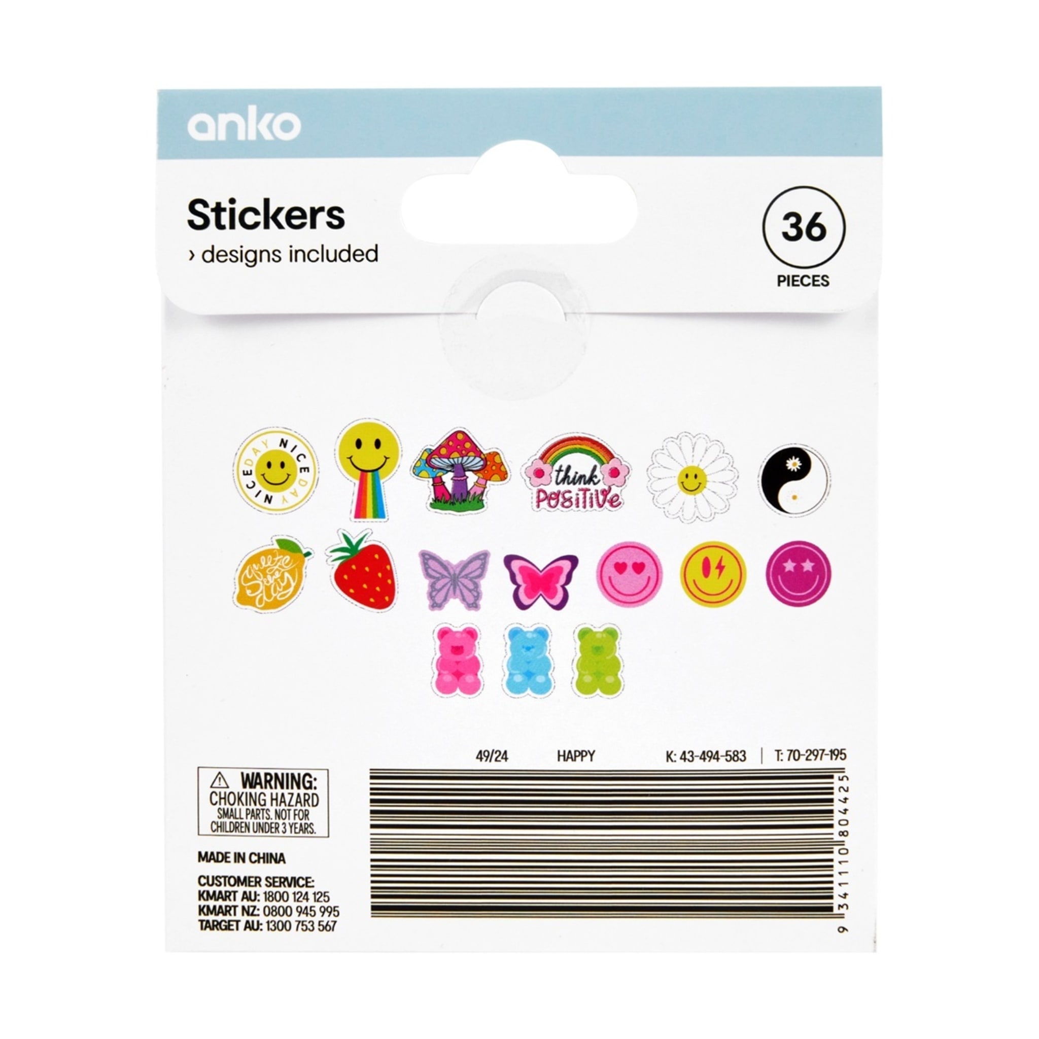 36 Piece Stickers - Happy - Kmart