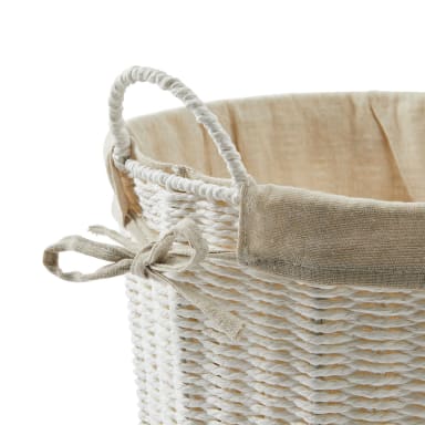 Round Paper Rope Basket with Liner - White - Kmart