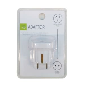 Adaptor - AU/NZ Plug to EU Socket - Double Round Pins - Kmart