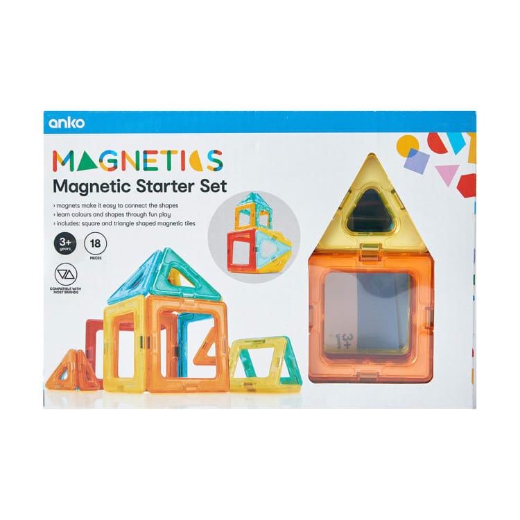 18 Piece Magnetic Tiles Set - Kmart
