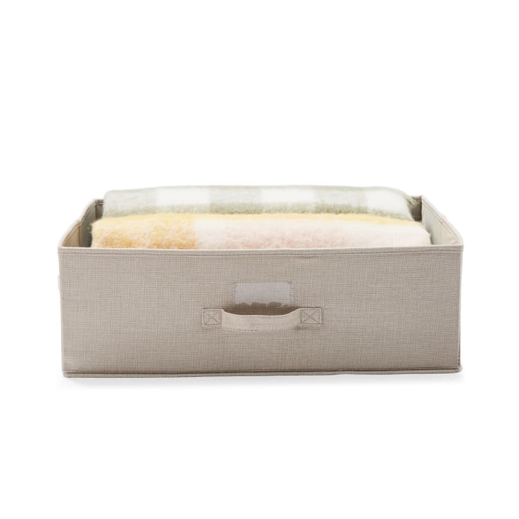 Linen Look Underbed Storage Box - Beige - Kmart