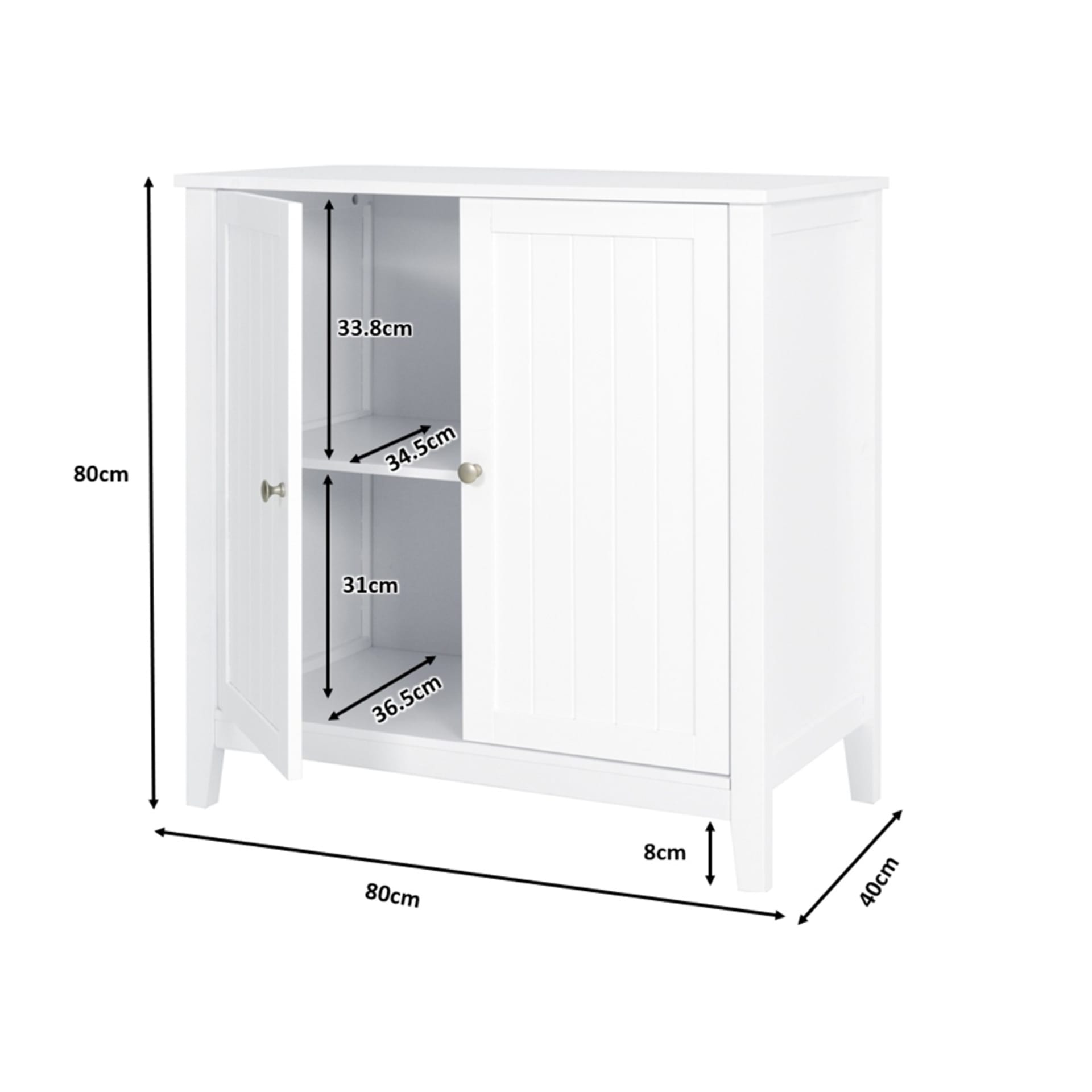 Hamptons Adjustable Shelves Cabinet - Kmart
