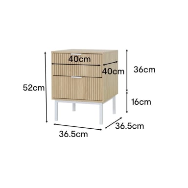 Isla 2 Drawer Bedside Table - Kmart NZ