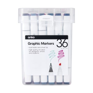 36 Pack Graphic Markers - Kmart