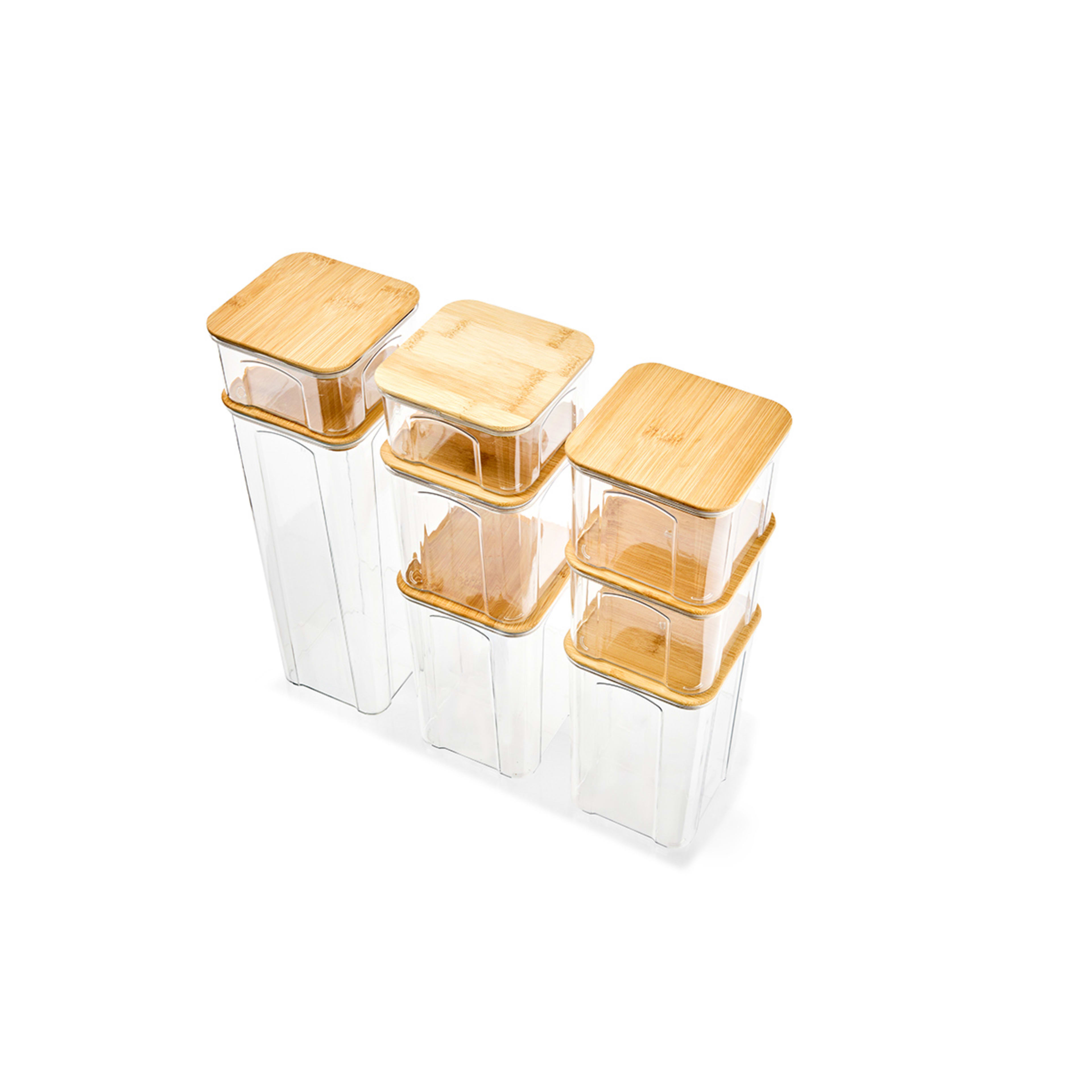 8 Piece Bamboo Lid Food Storage Set - Kmart